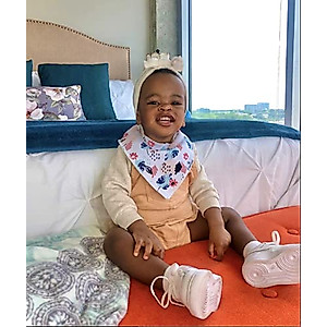 Diaper Squad 100% Organic Cotton Floral 10-Pack Baby Girl Drool Bandana Bibs Pink for Girls