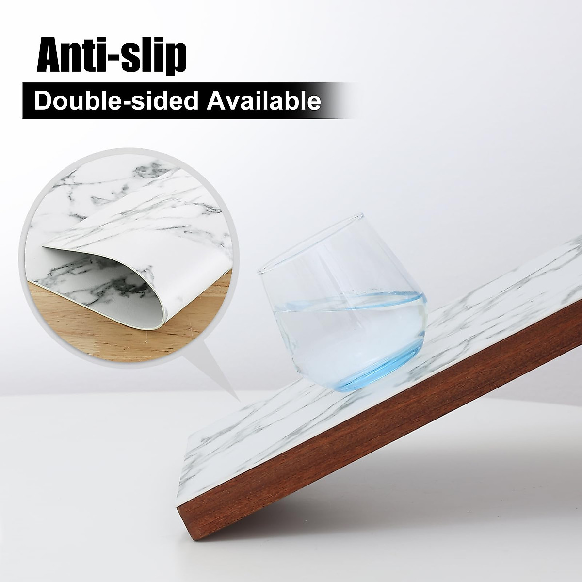 Homaxy Faux Leather Heat Resistant Placemats for Dining Table Set of 6, Waterproof Wipeable Washable PU Table Mats, Easy to Clean Anti-Slip Place Mats, 11.8" x 17", Marble