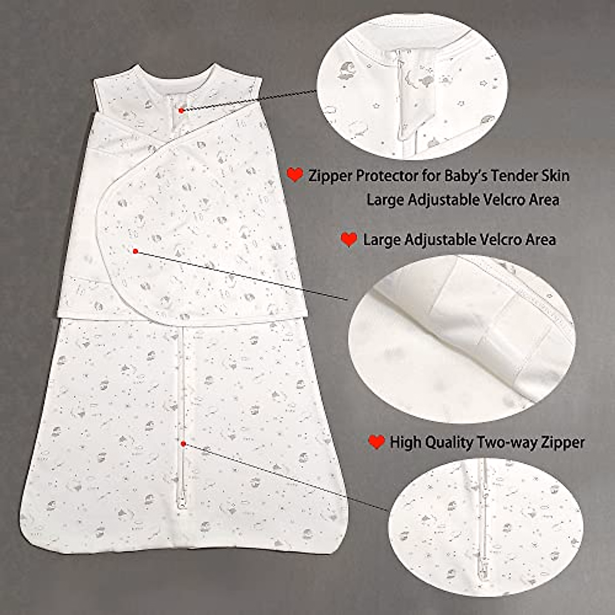 Enrich YLife Baby Cotton Sleeping Bag Split Swaddle Sack Wearable Blanket for Boys and Girls, 4 Season, 6-12 Months (Goodnight Sheep)