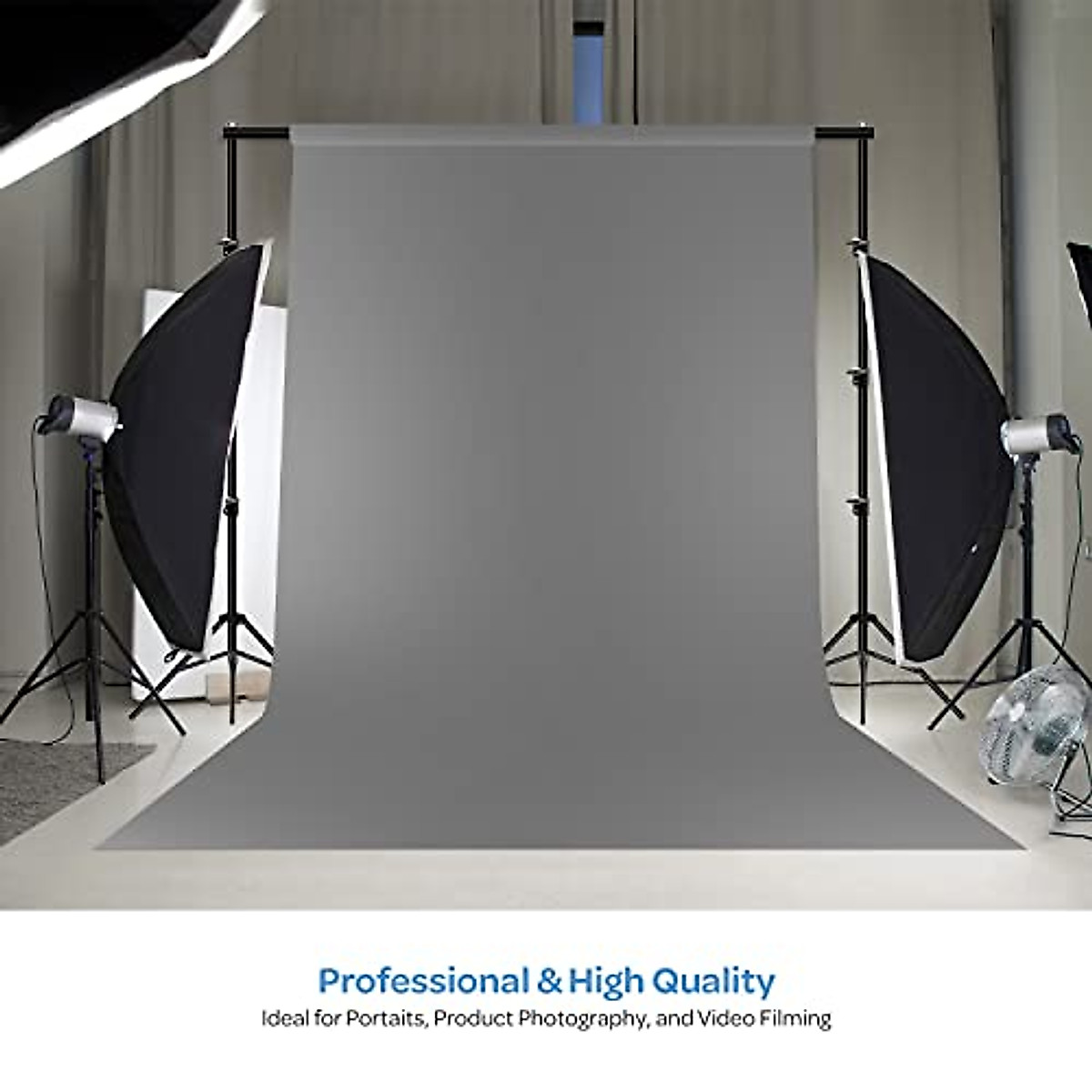 LimoStudio 10' x 20' (W x H) Pure Gray Backdrop Background Screen, Higher Density Premium 150 GSM Synthetic Material Fabric, Solid Seamless Grey Muslin for Professional Photo Studio, AGG3211