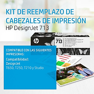 HP 713 DesignJet Printhead Replacement Kit (3ED58A) for DesignJet T650, T630, T230, T210 & Studio Plotter Printers Black