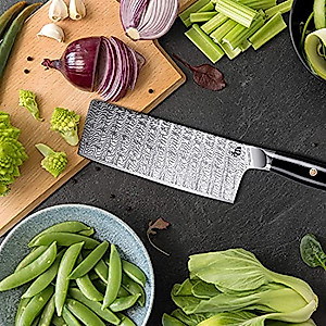 TUO Cleaver Knife 7 inch - Vegetable Meat Cleaver Knife for Home Kitchen High Carbon Stainless Steel with Gift Box