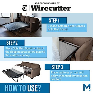 Meliusly® Sleeper Sofa Support Board (48x48'' - Full Size) Sleeper Sofa Support for Sofa Bed - Sleep Sofa Bar Shield for Sofa Bed or Pullout Couch - Sofa Bed Mattress, Cushion and Bar Support Slats