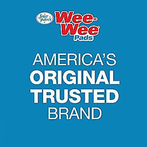 Four Paws Wee-Wee Super Absorbent Dog Pads with Insta-Rise Border - Dog & Puppy Pads for Potty Training - Dog Housebreaking & Puppy Supplies - 22" x 23" (50 Count),White