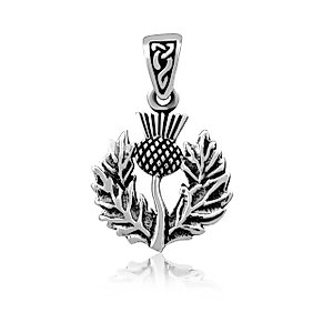 WithLoveSilver Sterling Silver 925 Charm Classic Scottish Style Thistle with Celtic Bale Pendant