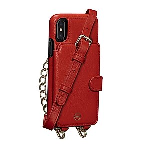 Sena Kyla Crossbody Snap On Cell Phone Case for iPhone XR - Wireless Charging Compatible, Red