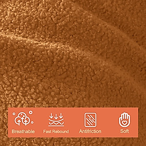 N&V Bean Bag Chair Giant High-Density Foam Filling Sofa with Foot Stool includes Removable and Machine Washable Cover for Teens, Adults to Gaming, Reading, and Watching TV (Brown)