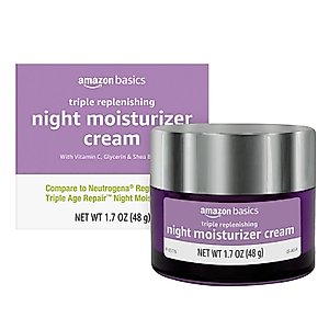 Amazon Basics Triple Replenishing Moisturizer, Night Cream, 1.7 Ounces, 1-Pack