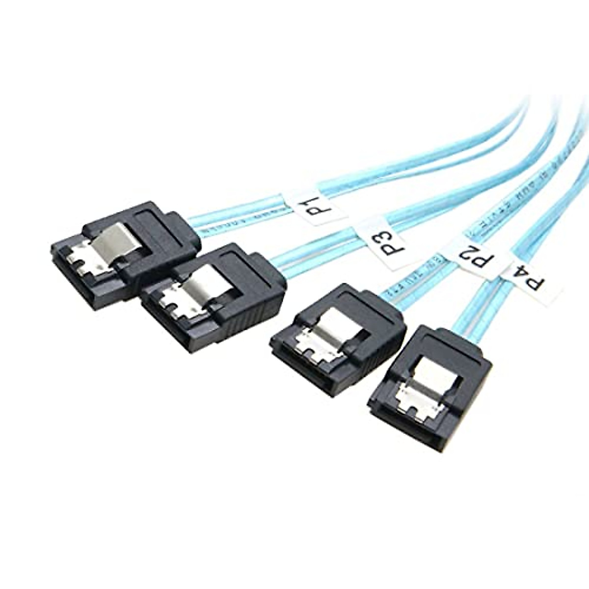 chenyang CY Slim Line SAS 4.0 SFF-8654 4i 38 Pin Host to 4 SATA 7 Pin Target Hard Disk Fanout Raid Cable 50cm