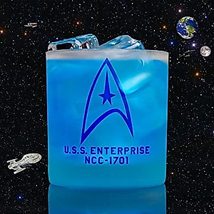 STAR TREK Personalized Command Badge Whiskey Glass - Officially Licensed, Premium Quality, Handcrafted Glassware, 11 oz. Rocks Glass - Perfect Collectible Gift for Series Lovers & Special Occasions