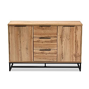 Baxton Studio Sideboard, Oak/Black