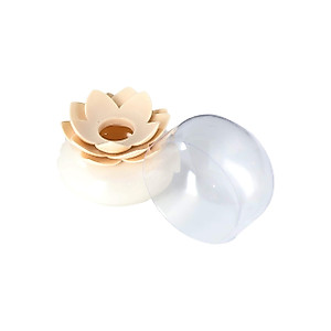 Leadigol Lotus Flower Shaped Cotton Swab Holder,Small Cotton Swab Toothpicks Brushes Holder,Cotton Swab Case Storage Organizer Jar with Clear Lid,for Home Kitchen
