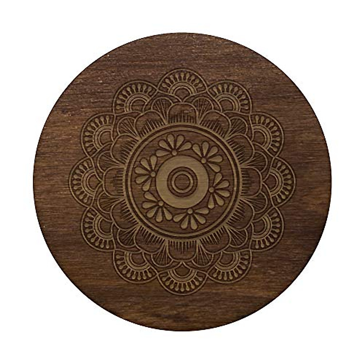 Buddhist Lotus Flower Wood Carving PopSockets PopGrip: Swappable Grip for Phones & Tablets