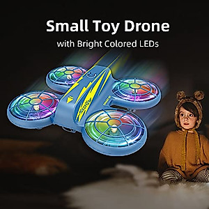 HocoFLow RC Drone for Kids Mini Drone with Lights Kids Drone Altitude Hold Headless Mode Stunt Drones for Kids 6-12 (Blue)