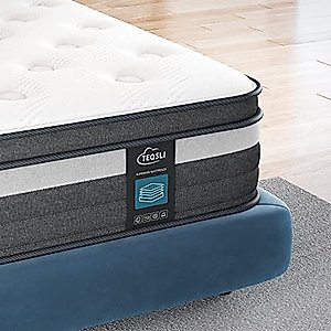 TeQsli Full Mattress, 12 Inch Gel Memory Foam Hybrid Mattress in a Box, Medium Firm Pocket Innerspring Mattress for Pressure Relief & Cooling Sleep, CertiPUR-US Certified, 10-Year Support (TSA30F-US)