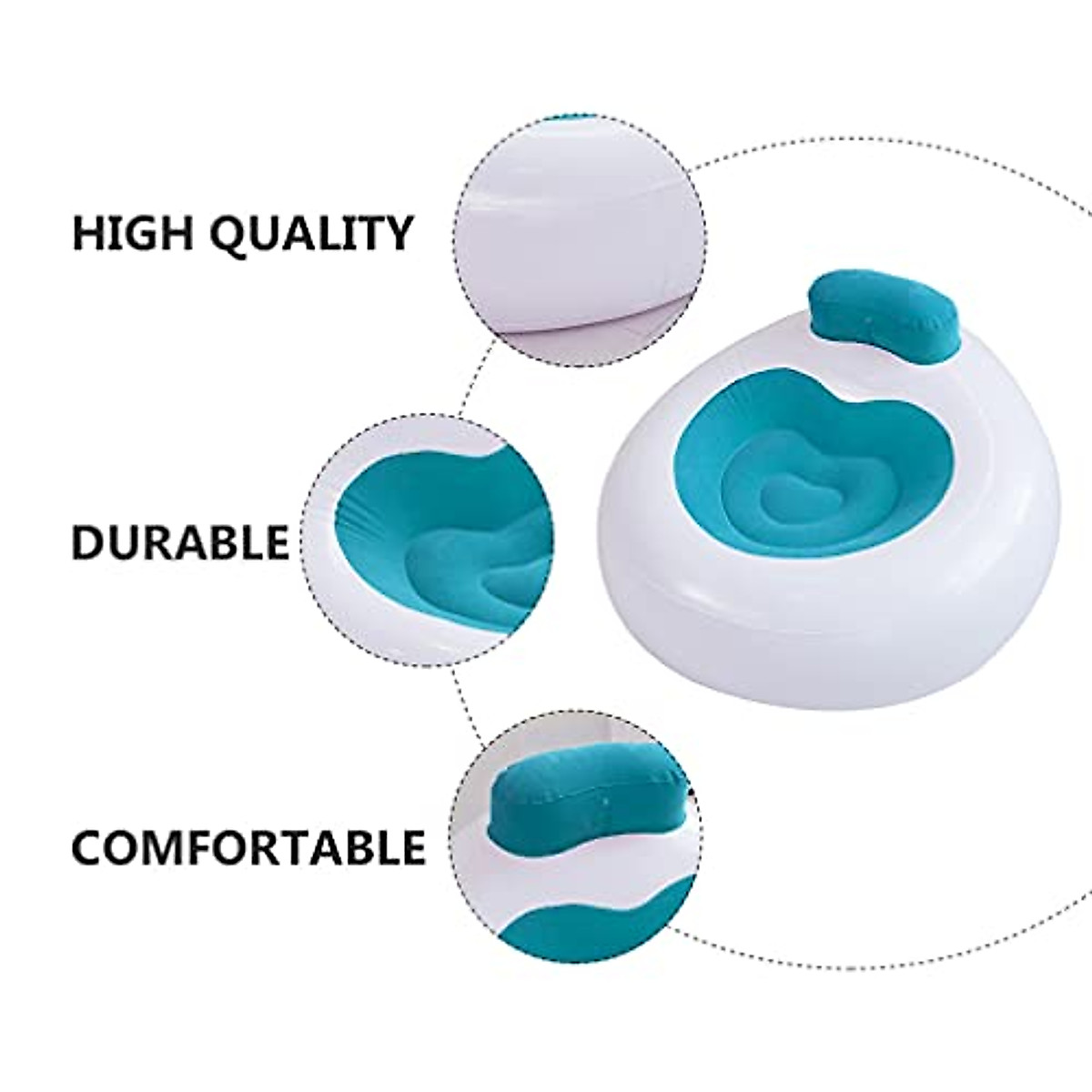 Toyvian Camping Couch Inflatable Couch Air Sofa Foldable Lazy Lounger Portable Blow Up Bean Bag Camping Furniture for Beach Backyard Lakeside Beach Camping Picnics Blue Lazy Sofa