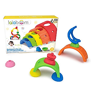 Lalaboom - 13 Piece Rainbow Arches and Baby Toddler Beads to Assemble - Montessori Educational Shape and Color STEM Construction Toy 18 Months to 4 Years - BL720, Multicolor, Medium