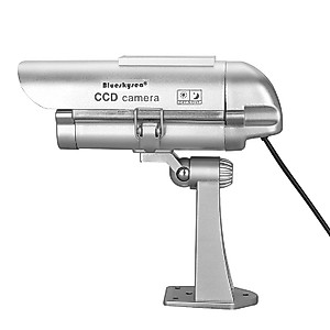 Fake Security Camera 1080P, Dummy Outdoor CCTV Cam with Solar Powered Human Sensor Flash Lights for Home Lane