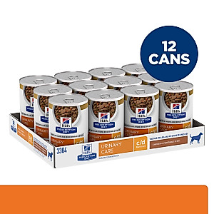 Hill's Prescription Diet c/d Multicare Urinary Care Chicken & Vegetable Stew Wet Dog Food, Veterinary Diet, 12.5 oz. Cans, (Pack of 12)