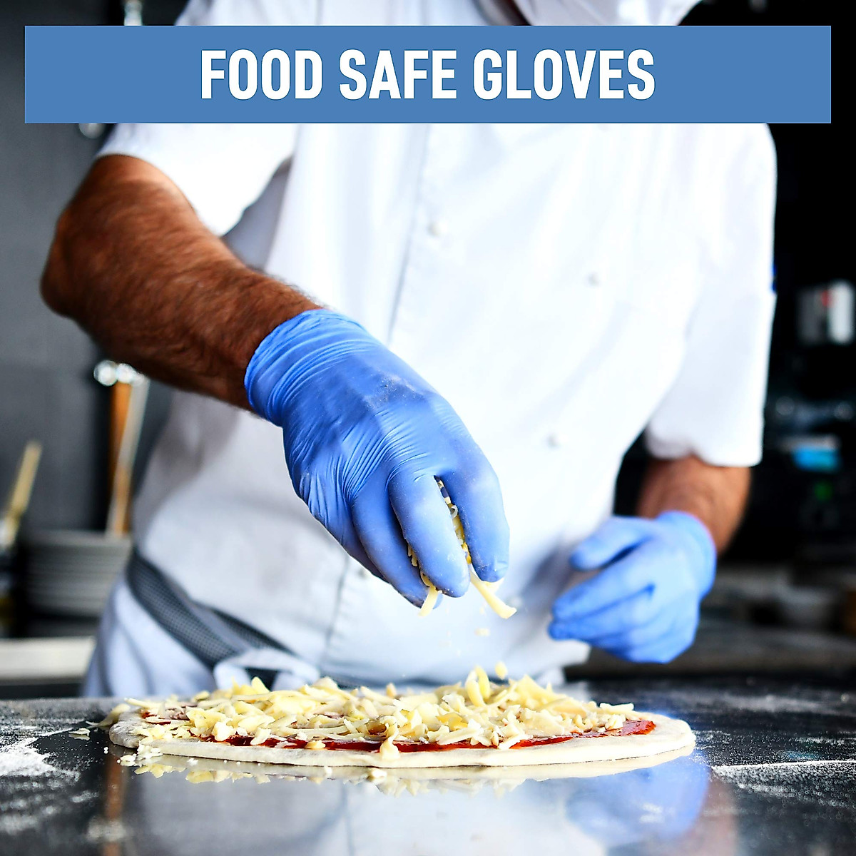 Dre Health Large Blue Powder Free Disposable Nitrile Gloves (Pack of 100)