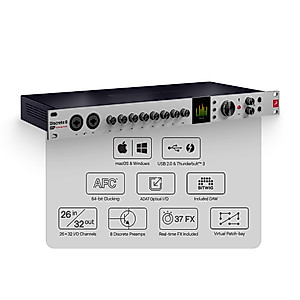 Antelope Audio Discrete 8 Pro Synergy Core Desktop 26x32 Audio Interface - Thunderbolt 3 & USB 2.0 Channel Microphone Preamp Recording, Streaming Studio Audio Interface w/Onboard Real-Time Effects
