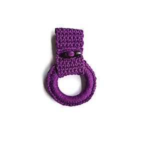 Hanging Kitchen towels ring - Towel holder for kitchen towels with hanging loop - Kitchen towel hanger unique House Warming Gift (Purple)