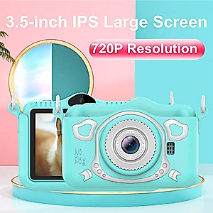 Niaviben Small Digital Camera for Kids Multi-Functions Digital Camera Toy 720p Hd Dual Lens 2.8-inch Screen Camera Gifts for Childrens Blue