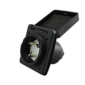 Conntek 80458-SQBK RV 30-Amp Straight Blade Black Squire Cover RV/Marine Inlet