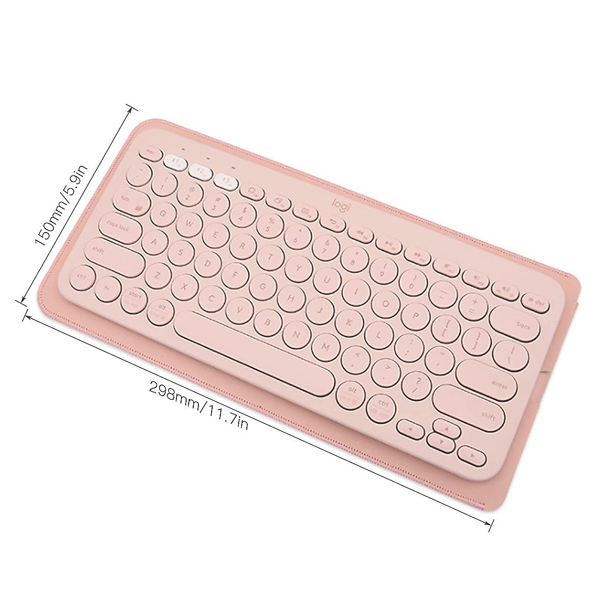 PU Leather Keyboard Sleeve Case for Logitech K380/Logitech Pebble 2/Logitech Pebble Keys 2 K380s Multi-Device Keyboard, Logitech K380 Mac Windows Chrome OS Keyboard Cover Skin Protector-Pink