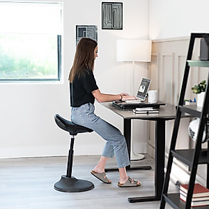 VIVO Ultra-Slim Single Top Height Adjustable Standing Desk Riser, Compact Sit Stand Desktop Converter for Monitor or Laptop, Black, DESK-V001J
