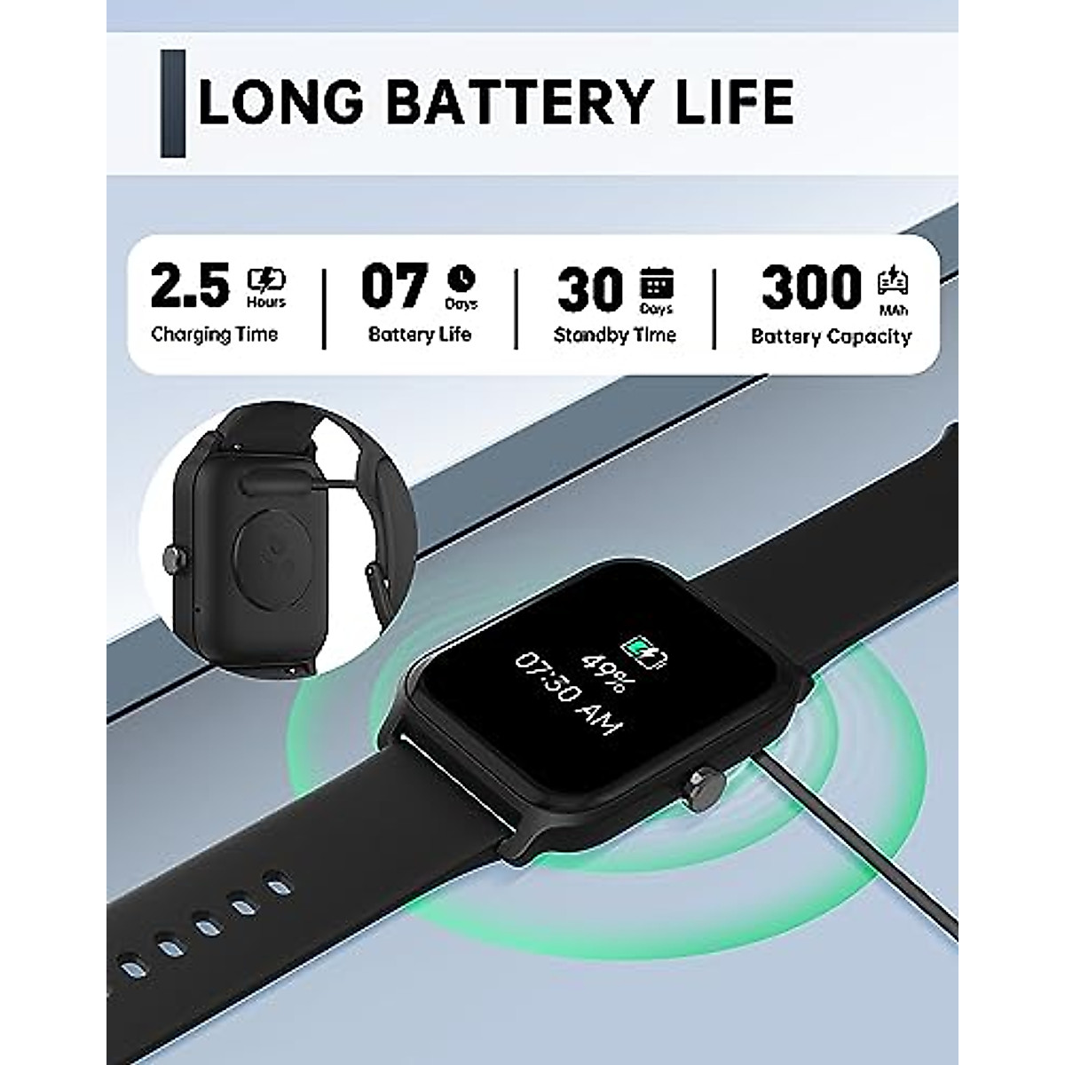 Smart Watch for Men Women, Answer Make Call, Alexa Built-in, 1.8" Touch Screen Fitness Tracker for iphone Android with 100+ Sport Modes, Heart Rate Blood Oxygen Sleep Monitor, IP68 Waterproof watch