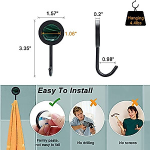 Kitmose 2 Pack Gold Brass Decorative Towel Hooks,Wall Mounted Heavy Duty Robe and Coat Hooks Adhesive Hooks for Hanging Towel Coat Key Pot,for Kitchen Bathroom, Dark Green