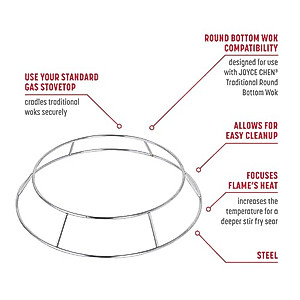 JOYCE CHEN Wok Ring for Pairing with Traditional Round Bottom Woks