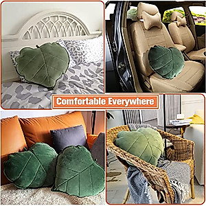 ML.ENJOY Leaf Shaped Pillow, 3D Plant Pillow, Cute Throw Pillows, Decorative Pillows for Bed, Succulent Pillow, Aesthetic Throw Pillows (Green Pack of 1)