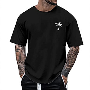 Oversized Tshirts Shirts for Men Shirts for Men Breathable Crew Neck Printed Summer Lightweight Relaxed Fit Tees True Comfort Stylish Tops Stay Cool Shirts Men Black-c