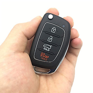 Replacement Uncut Key Remote Fob Case 4 Buttons fit for Hyundai Sonata Santa Fe Flip Key Remote Control Key Fob Shell
