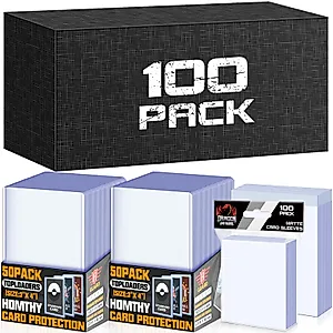 HOMTHY Toploaders Cards Sleeves Bundle for Trading Cards, 100 Toploaders and 200 Soft Penny Card Sleeves Fit for Standard Cards, Sports Cards, MTG