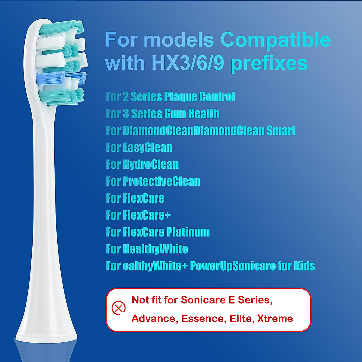 Replacement Toothbrush Heads Compatible with Philips Sonicare - for Electric Toothbrush Brush Heads (Click-on/Snap-on),KD-D2
