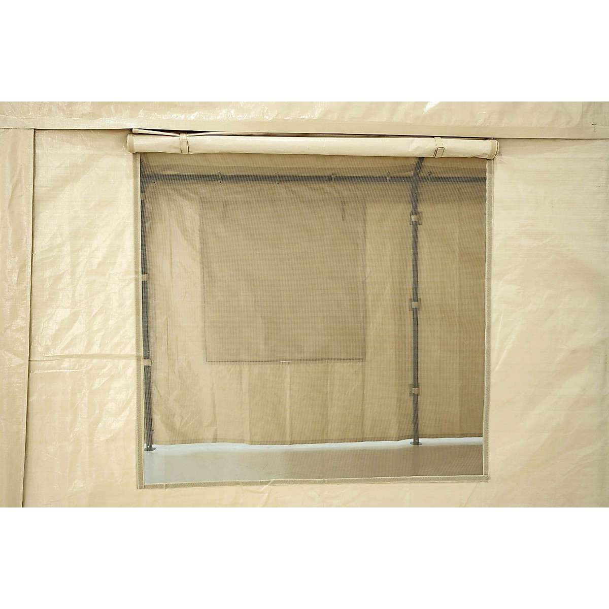 Carport, 10 x 20 ft Heavy Duty Carport with Ventilated Windows, Portable Garage with Removable Sidewalls & Doors, All-Season Car Canopy for Auto, Truck, Boat, SUV, Beige CP01