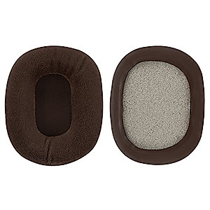 Geekria Comfort Velour Replacement Ear Pads for Audio Technica ATH M50X, M50XBT, M50xBT2, M60X, M45, M35, M30, M20, ATH-MSR7 Headphones Ear Cushions, Headset Earpads, Ear Cups Repair Parts (Brown)