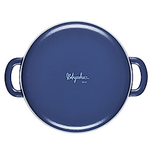 Ayesha Curry Enameled Cast Iron Dutch Oven/Casserole Pot with Lid, 6 Quart - Anchor Blue