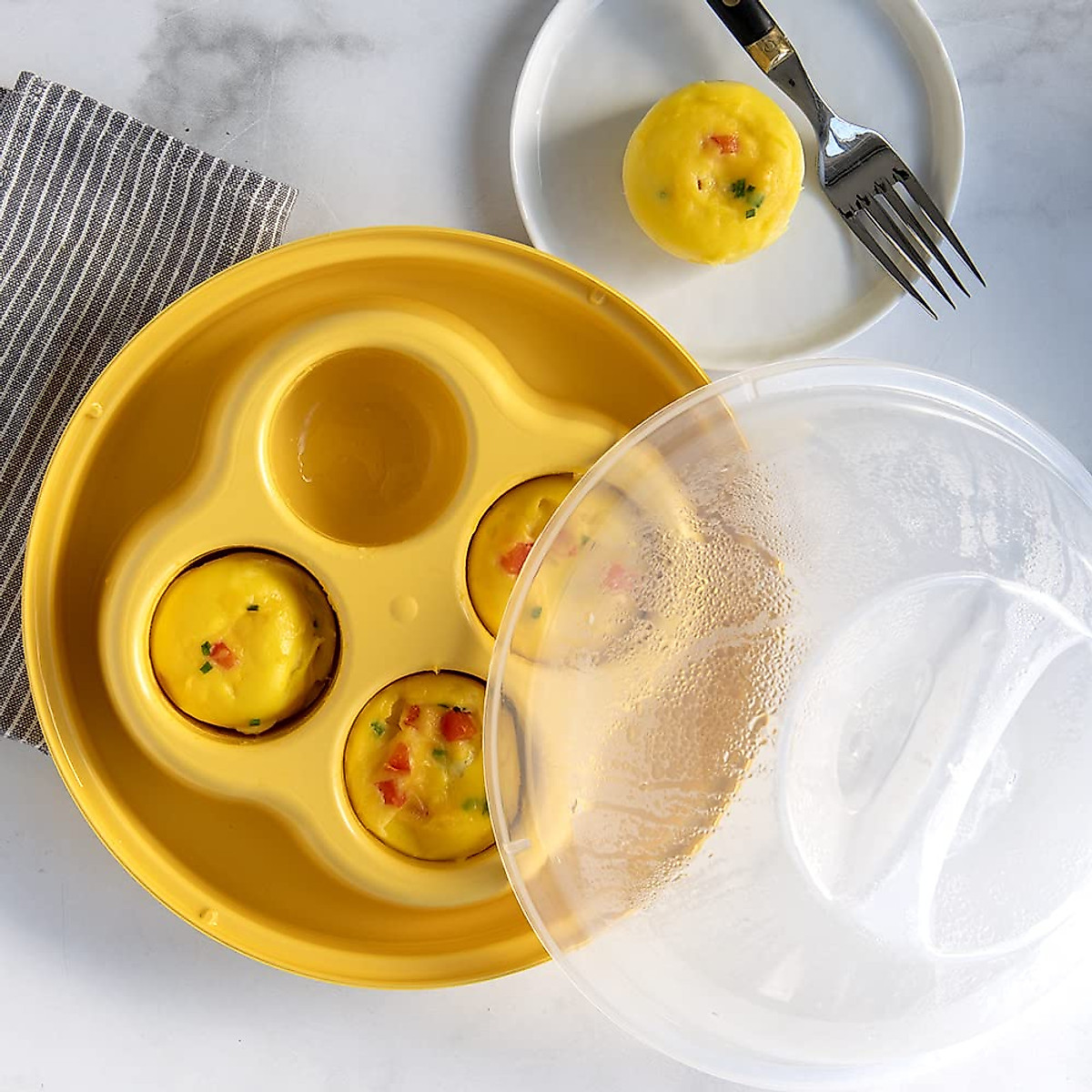 Nordic Ware Egg Bites Pan Microwave Cookware, 4 Cavities, 1/4 Cup Cavities