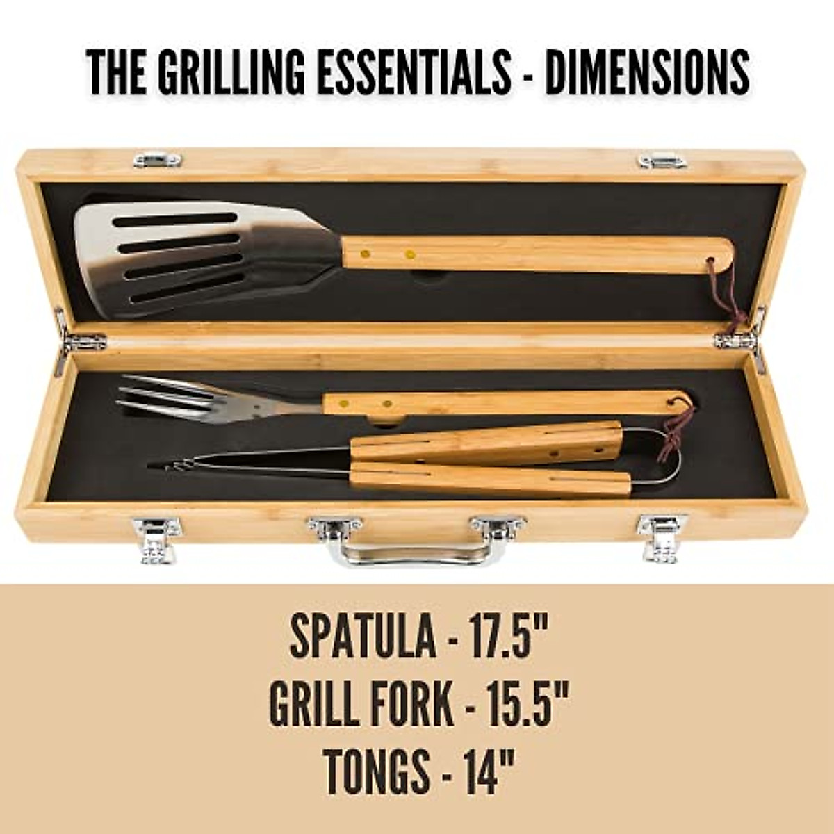 Personalized Grill Set for Men, BBQ Set with Custom Engraved Wooden Case Holder (Circle Design) | Customized Birthday for Him, Dad, Boyfriend, Husband | Groomsmen Gift