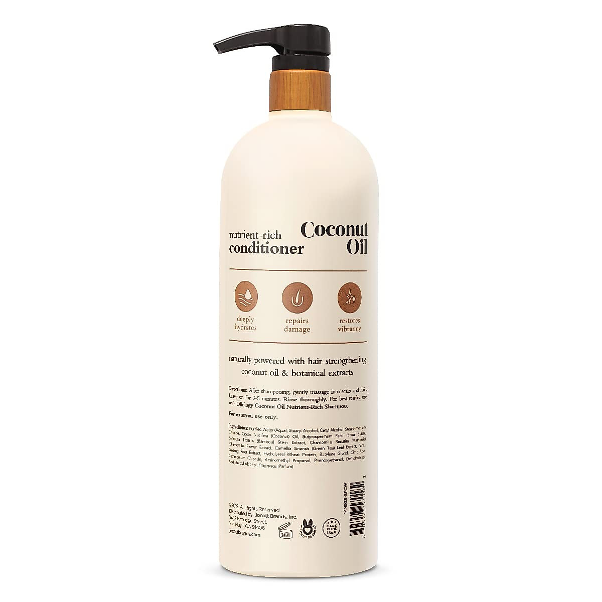 Oliology Nutrient Rich Coconut Oil Conditioner - Restores Vibrancy & Softens Hair | Repairs Damaged Dry Weak Hair | Intensely Hydrates | Botanically Infused | Paraben Free (32 fl oz)