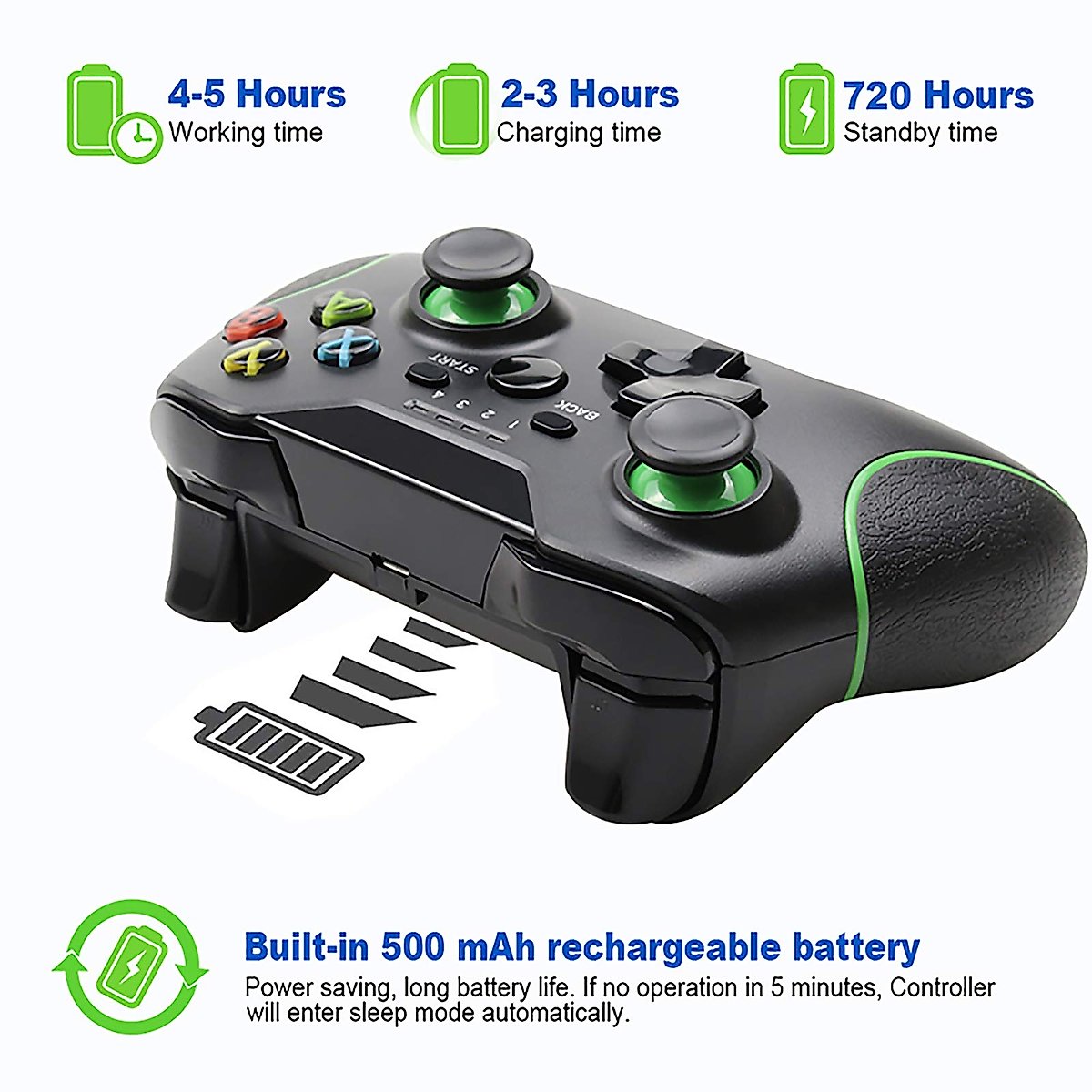 Wireless Controller for Xbox One,2.4GHZ Gamepad Controller Compatible with Xbox One/One S/One X/One Series X/S/Elite/PC Windows 7/8/10,with Built-in Dual Vibration