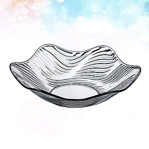 Hemoton Glass Bowl Decorative Plastic Salad Bowl Fruit Bowl Plate Snack Dish Dessert Bowl Food Serving Bowls for Bread Snacks Vegetables Candy Appetizer Potpourris Flatware Tray