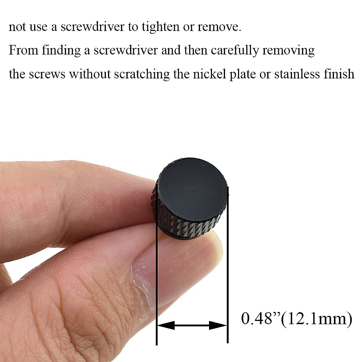 Hahiyo Anodized Aluminum Thumbscrews 6#-32 Thread Size Large Knurled Head Cage Mounts Hand Tighten Easy to Grip and Turn Not Damage Inside Sturdy, Black 10pcs (2021033103-Thumbscrews)