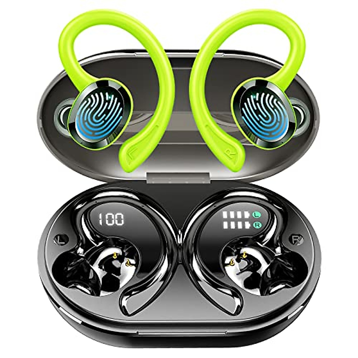 Wireless Earbuds Bluetooth Headphones, Bluetooth 5.3 Earbuds with Immersive HiFi Stereo, 2023 New 48Hrs Wireless Ear Buds Over Ear, ENC Mic, Comfortable Sport Earhooks, IP7 Waterproof in Ear Earphones