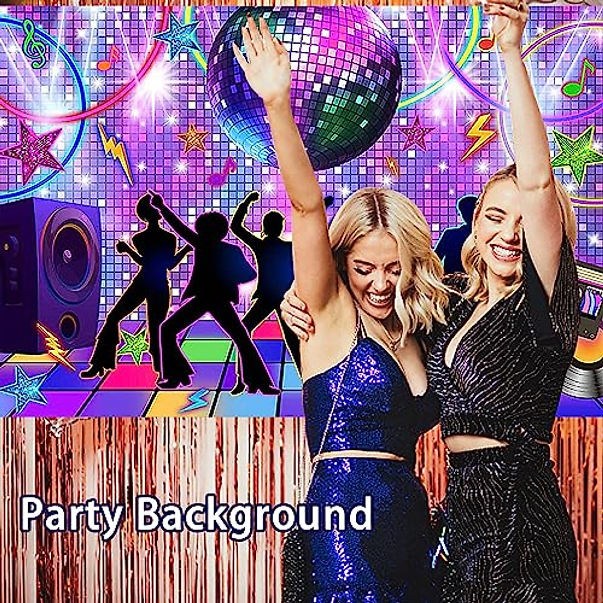 70s Disco Party Backdrop Disco Party Decorations Disco Backdrop Disco Ball Backdrop Disco Wall Backdrop Retro Photography Photo Booth Background for Disco Birthday Party Supplies 59x39in (Colorful 1)