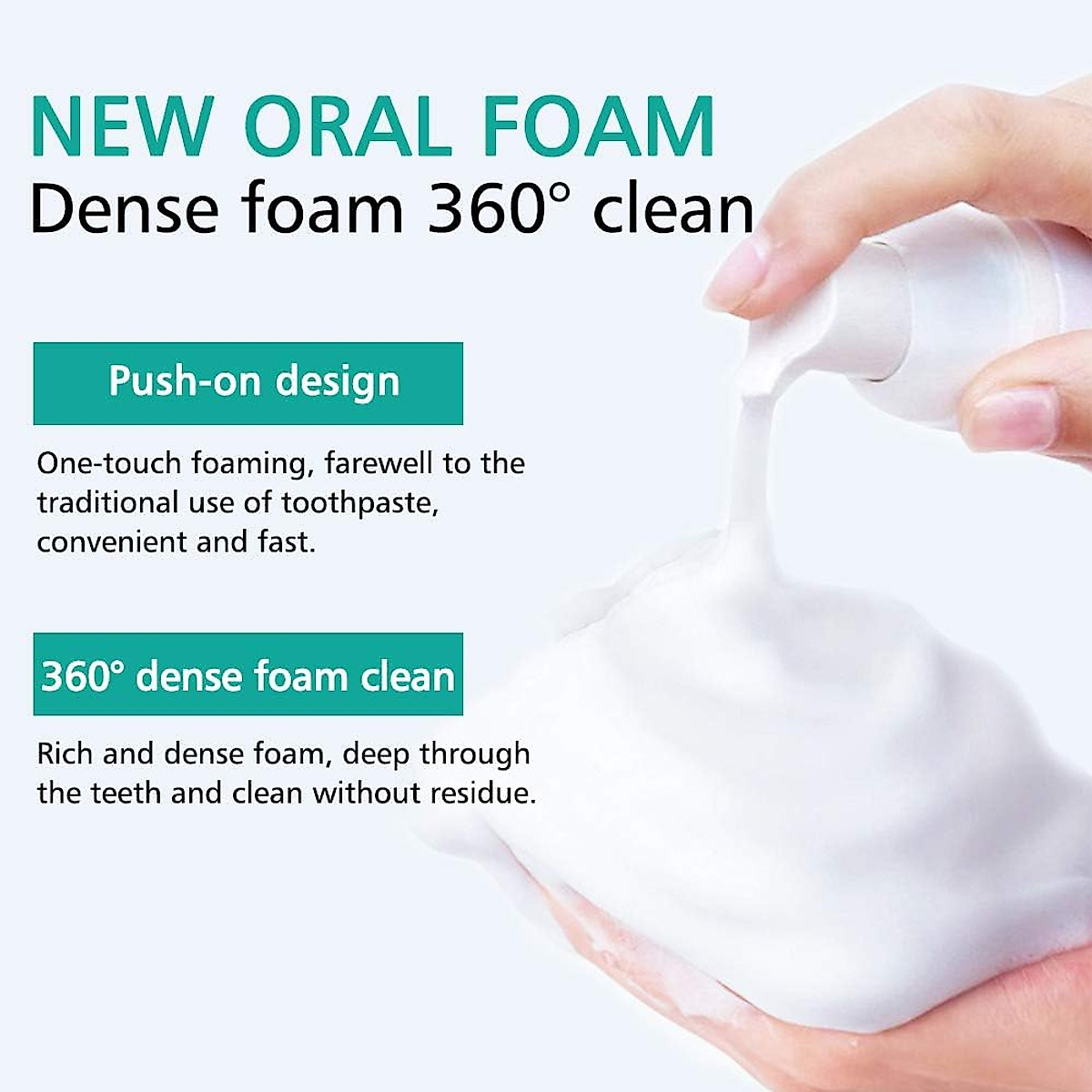 2 Pcs Foam Toothpaste, Ultra-fine Mousse Foam Deeply Cleaning Gums, Whitens Teeth & Deeply Gums Care & Easy to Use, 360ºCare for Oral Health, 60ml*2 (Mint, 2pcs)